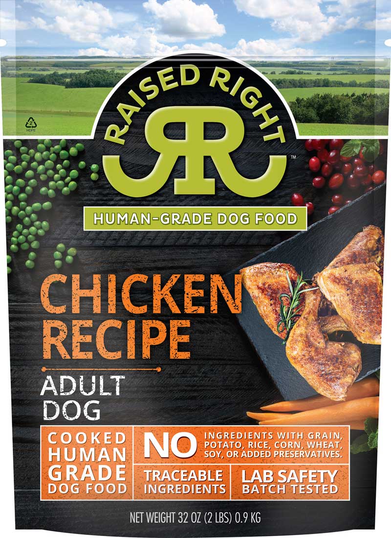 Chicken Adult Dog Recipe - Raised Right - Human-Grade Pet Food